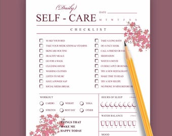 Weekly Self-care Tracker Printable - Daily Checklist & Routine Planner ...