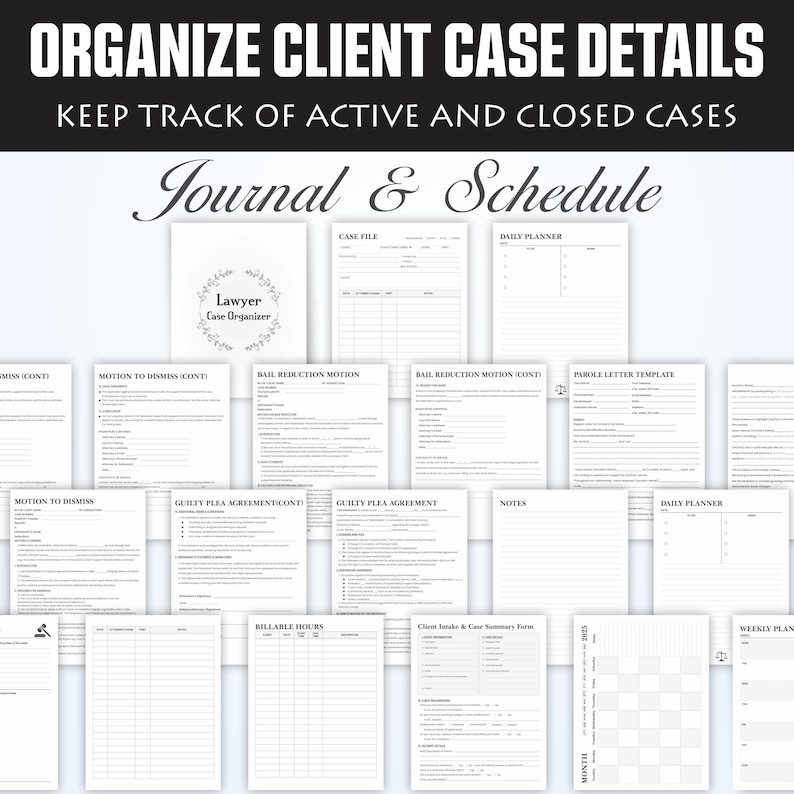 Legal Planner Template, Lawyer Case Organizer (PDF) - Etsy
