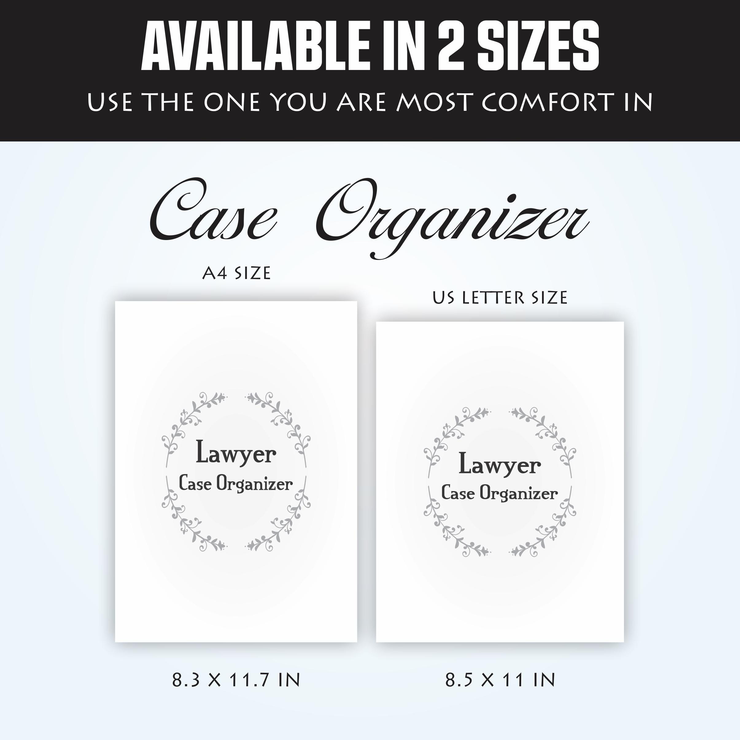Legal Planner Template, Lawyer Case Organizer (PDF) - Etsy