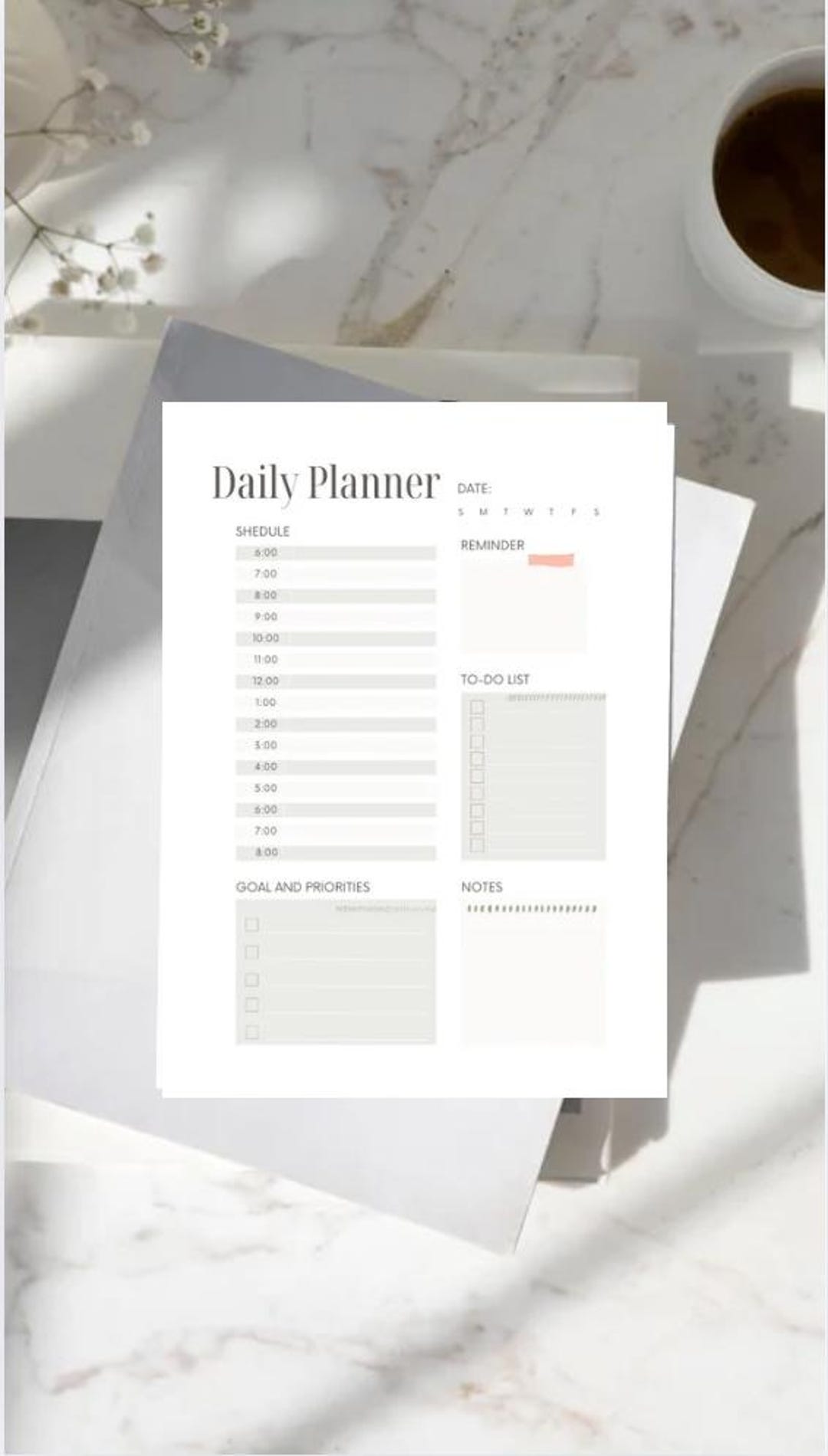 Editable Daily Planner | Goal & Priority Tracker | Digital Download - Etsy