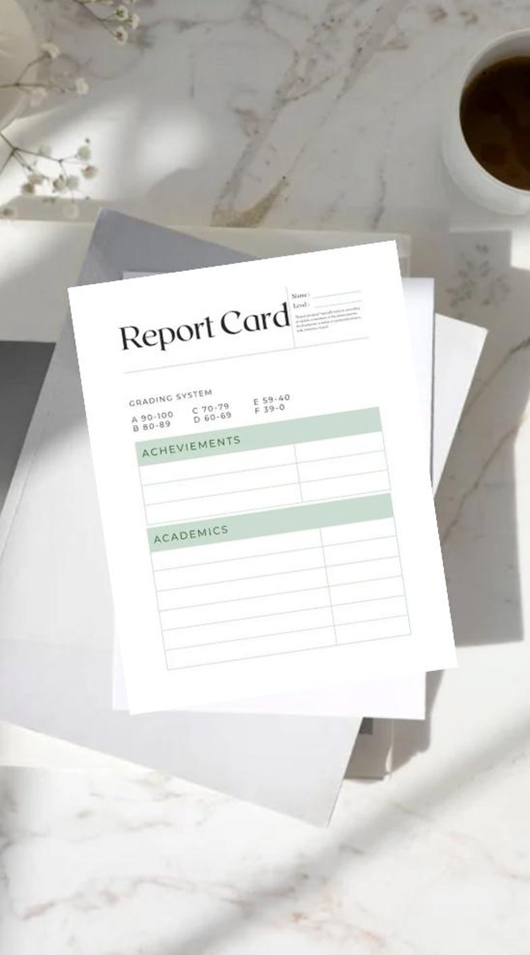 Editable Homeschool Report Card | Grading System & Achievement Tracker ...