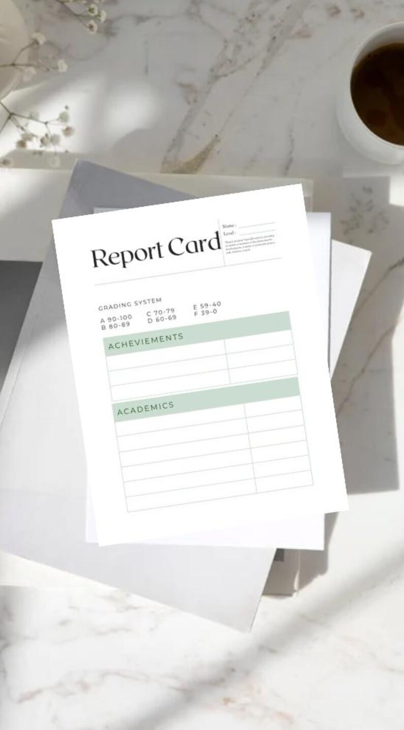 Editable Homeschool Report Card | Grading System & Achievement Tracker ...