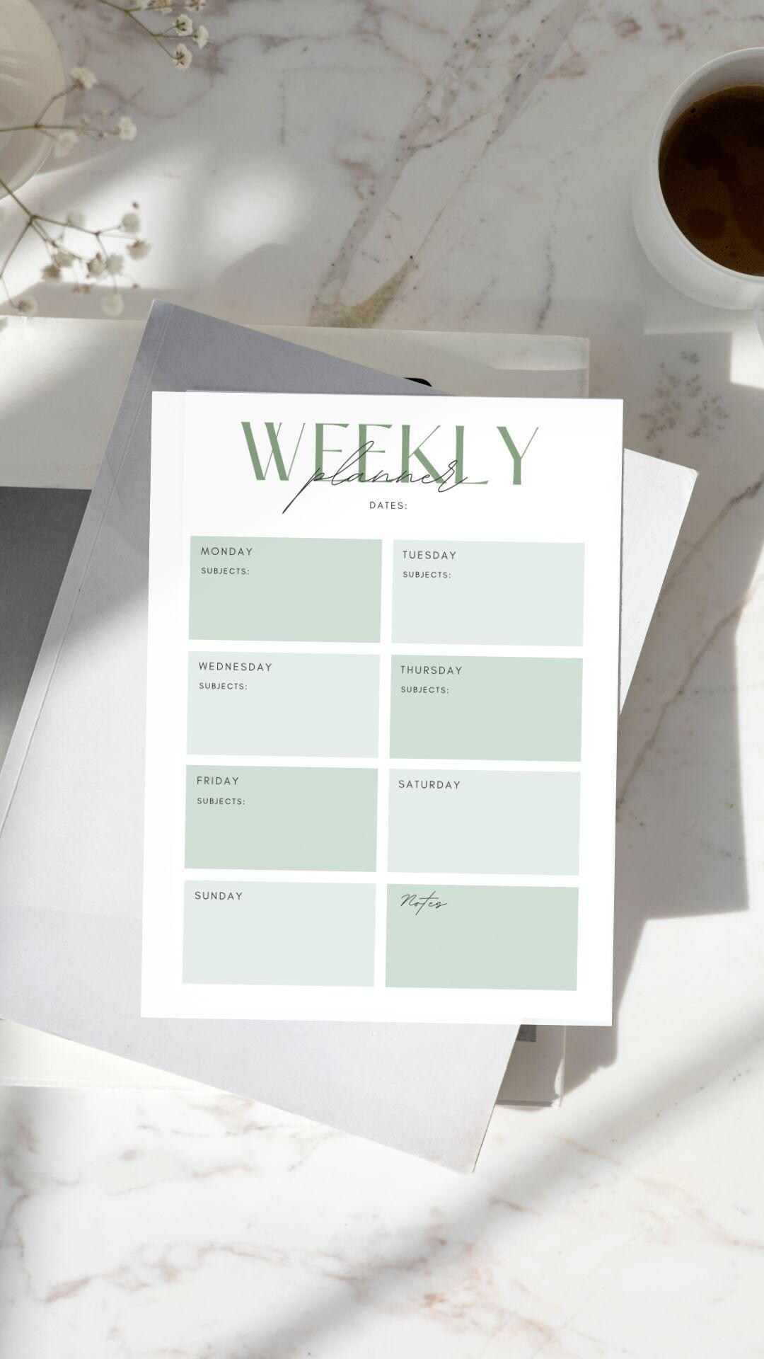 Homeschool Weekly Planner - Printable PDF - Etsy