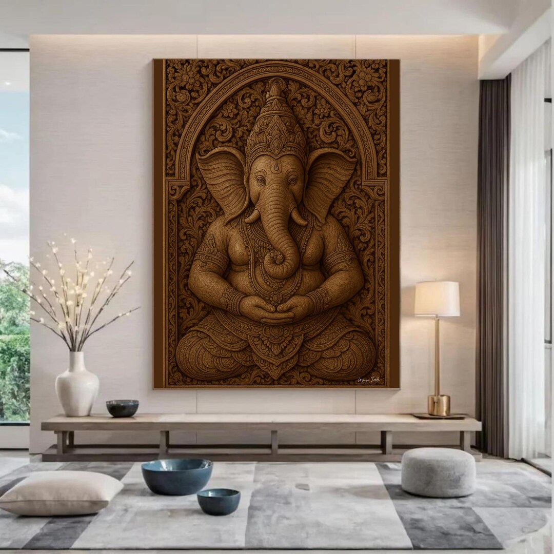 Balinese Wall Art, Bali Wall Decor, Balinese Sculpture Print, Elephant ...