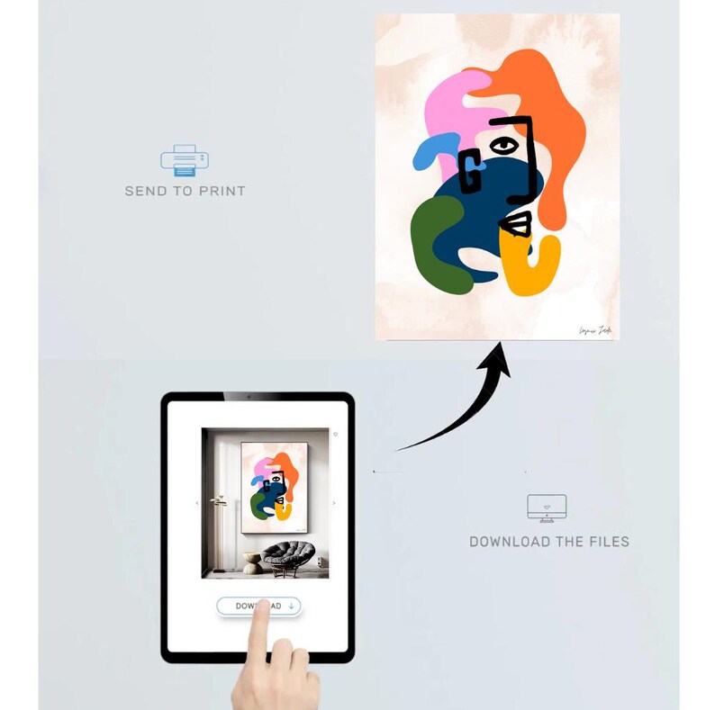 Cubism Inspiration Wall Art, Picasso Inspiration Canvas, Boho Poster ...