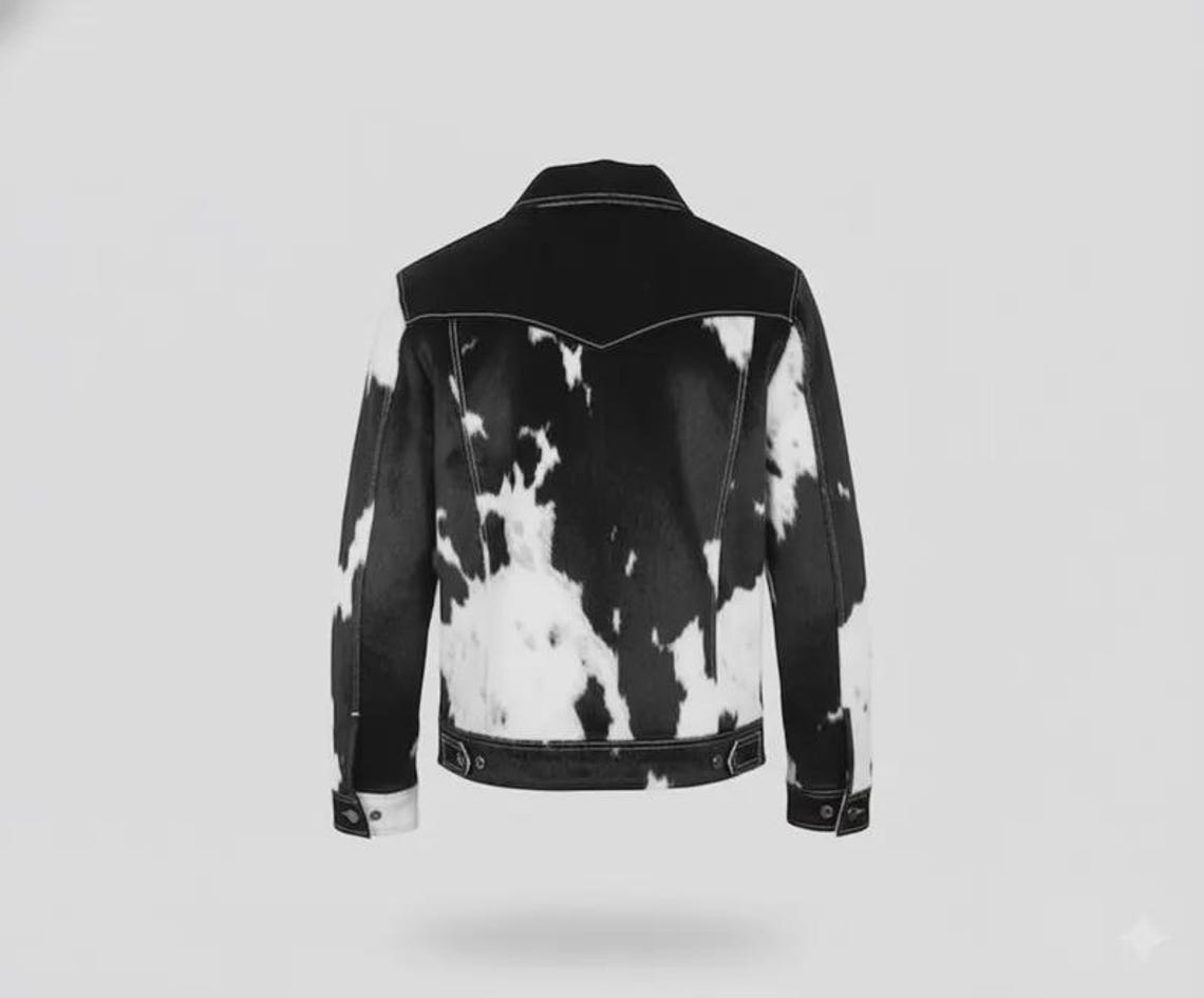 Men's Cowhide Hair-on Leather Jacket | Handmade Western Rider Coat - Etsy