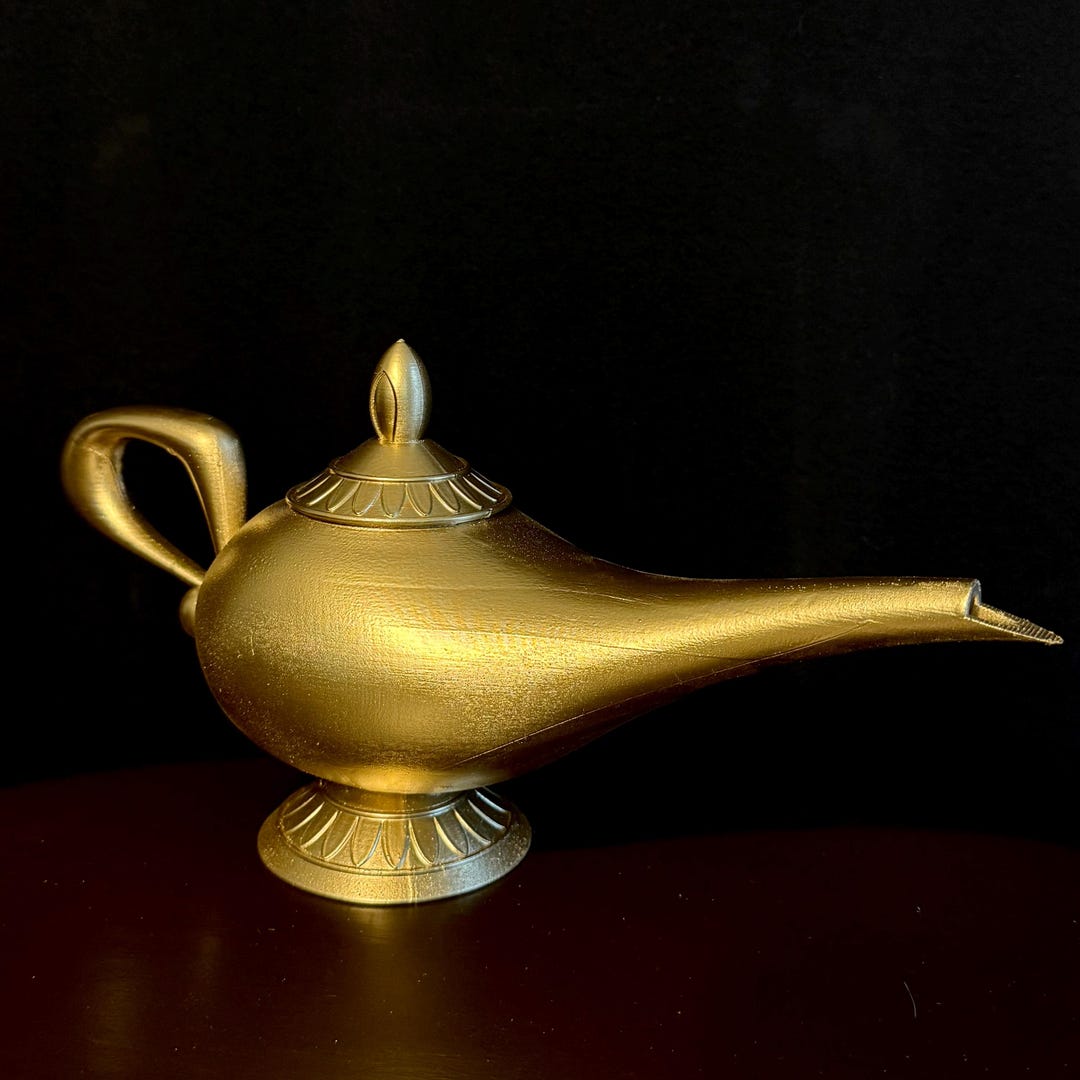 Aladdin Inspired Magic Genie Lamp Prop | 3D Printed Gold Theatrical ...