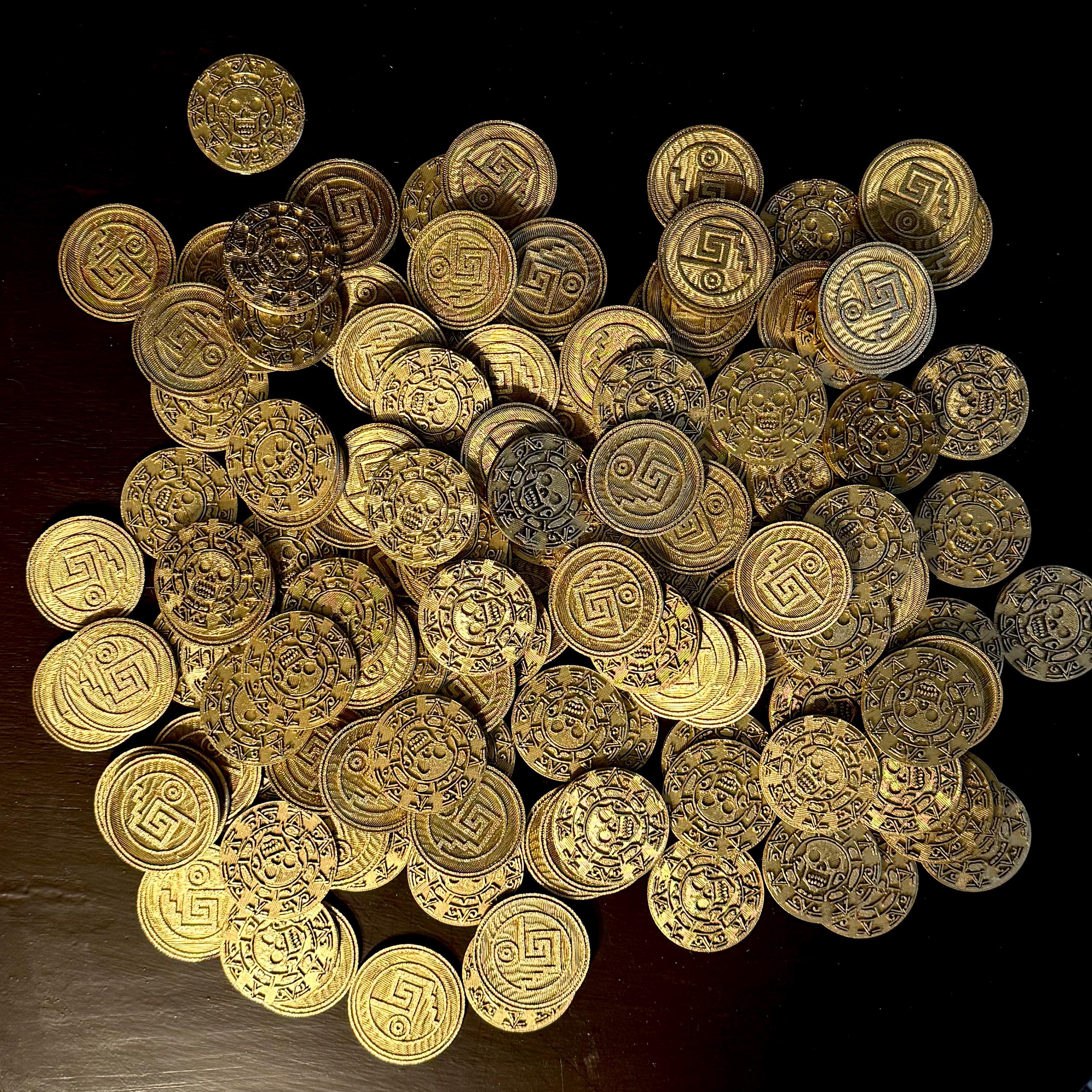 3D Printed Aztec Gold Coins: Pirate Treasure Movie Prop - PETG - Etsy