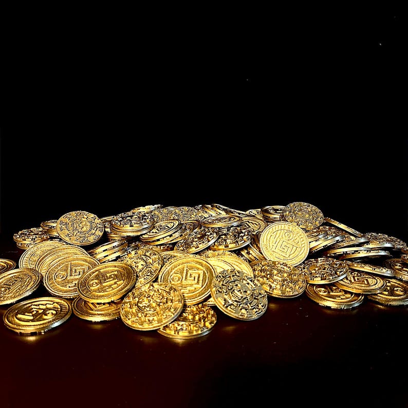 3D Printed Aztec Gold Coins: Pirate Treasure Movie Prop - PETG - Etsy