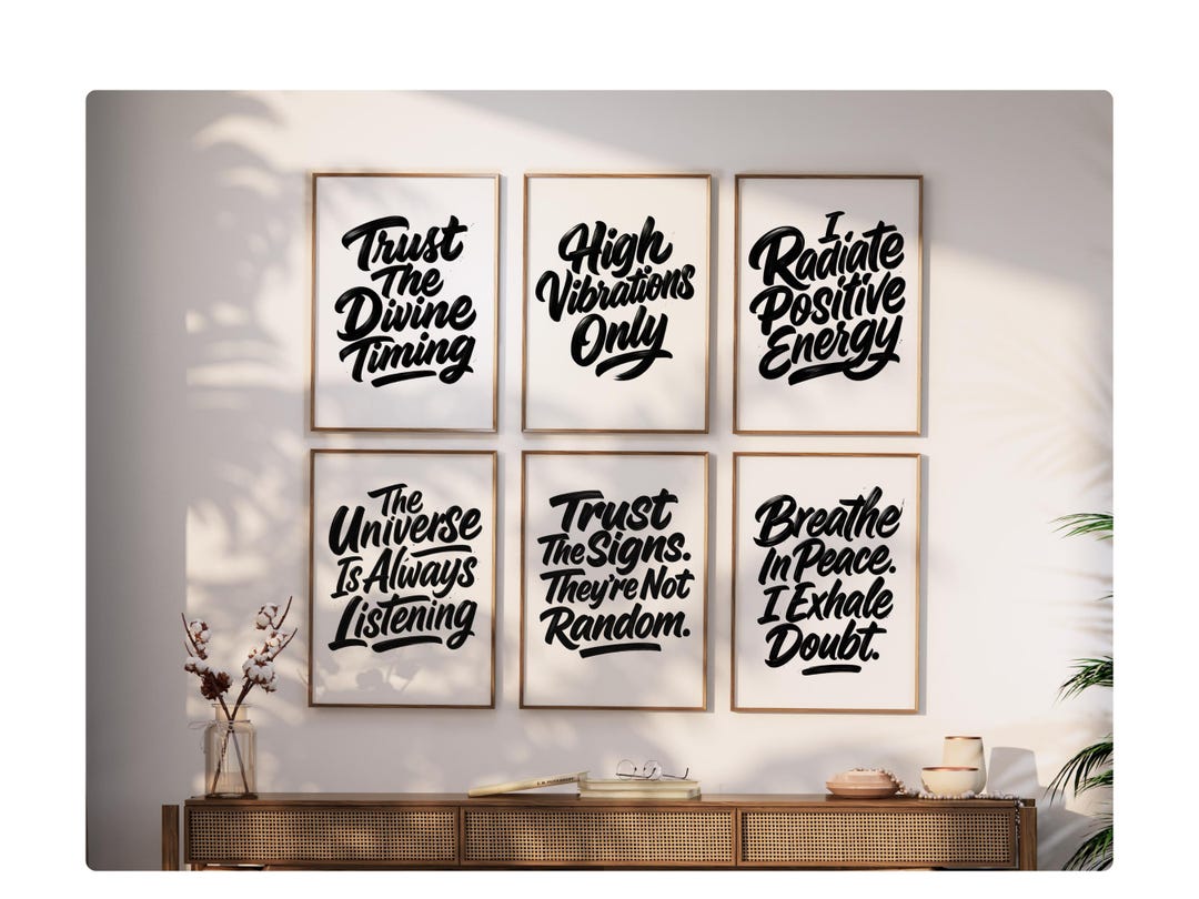 Spiritual Typography Poster Set of 10, Manifestation Wall Art ...
