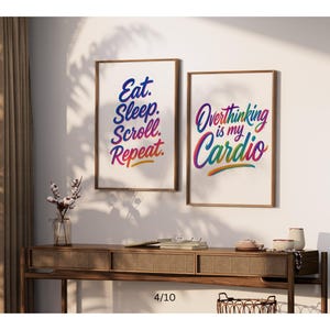 Gen Z Slang Typography Poster Set of 10, Gen Z Humor, Colorful Wall Art ...