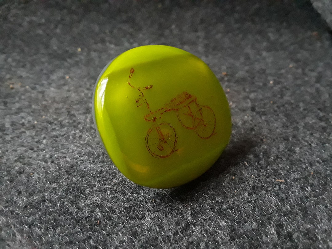 Green Tricycle Circle Fused Glass Ring - Etsy
