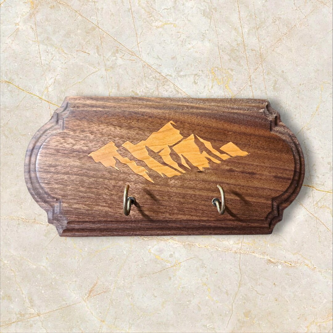 Walnut With Inlay Key Holders - Etsy
