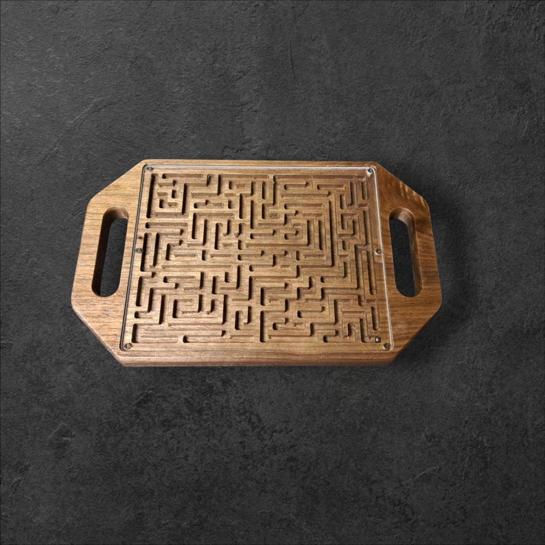 CNC Machined Maze Game: Bamx Wood & Acrylic - Etsy