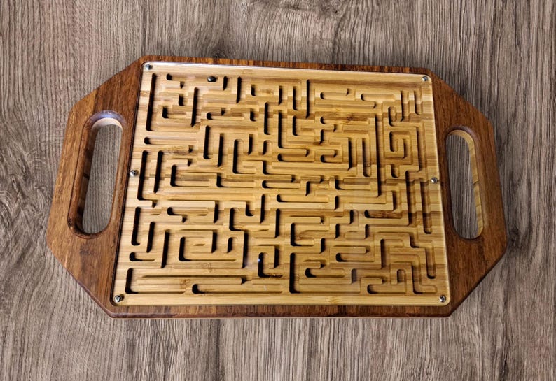 CNC Machined Maze Game: Bamx Wood & Acrylic - Etsy