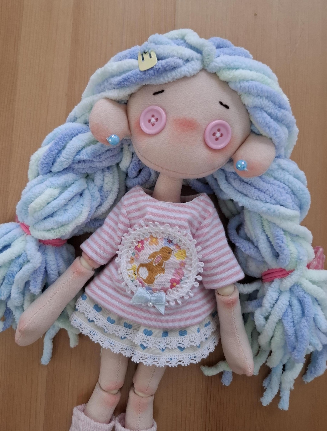 Handmade Rag Doll | Button Eye Doll | 30 Cm Girl Cloth Doll | Waldorf ...