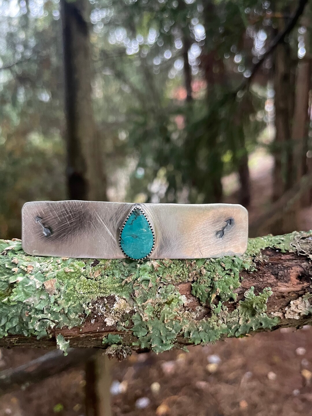 French Barrette / Turquoise Barrette / Sterling Barrette / Boho ...