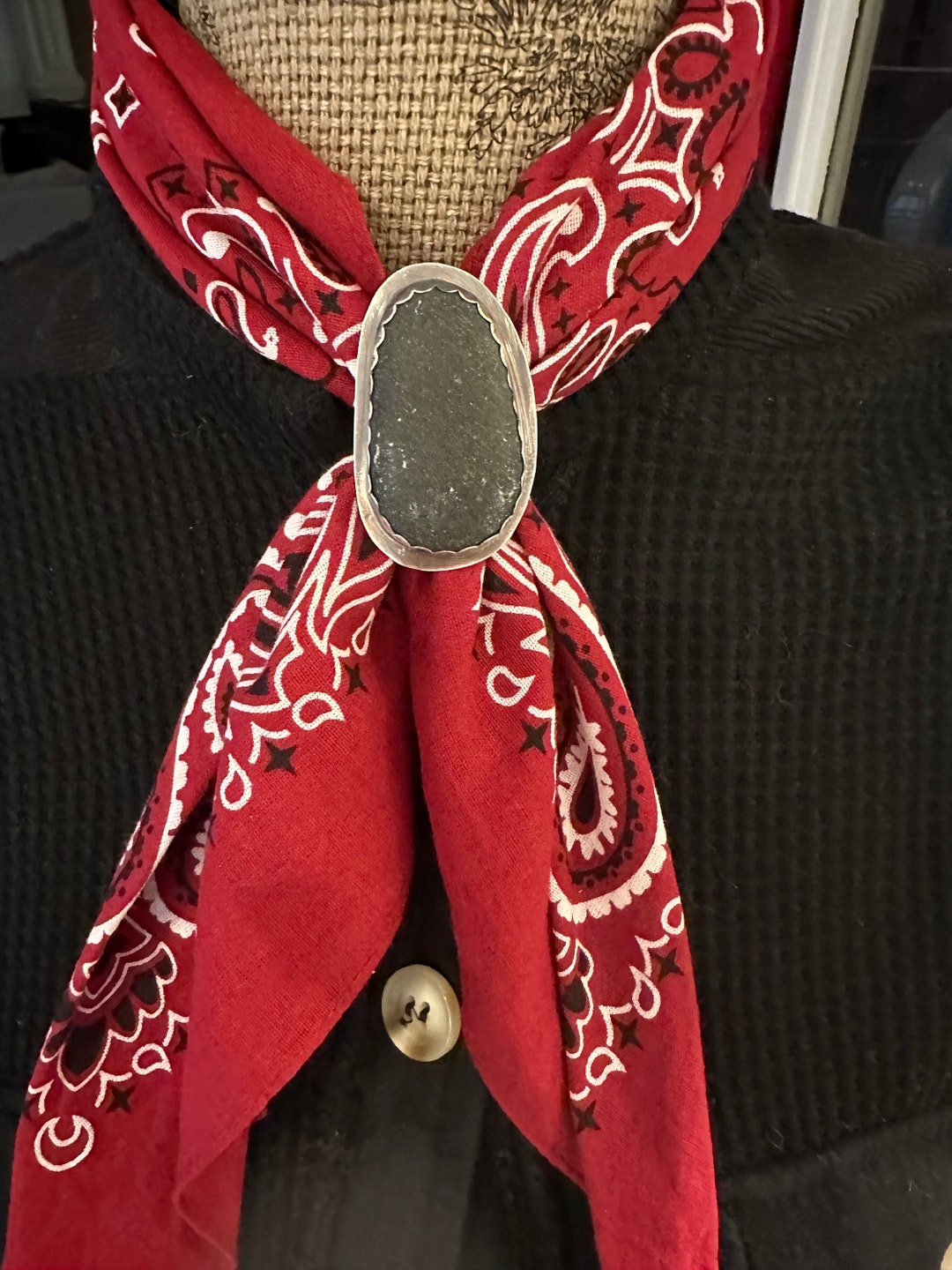 Bandana Slide Bandana Slide Sterling Bandana Slide Handmade Bandana ...