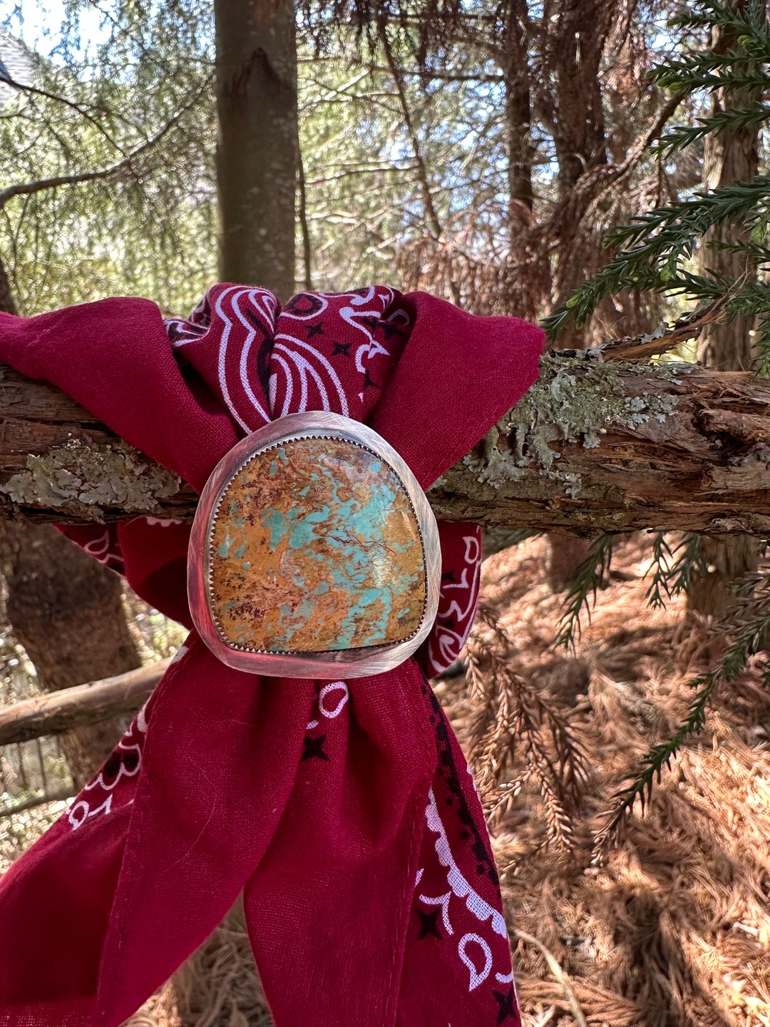 Bandana Slide Scarf Slide Turquoise Slide Artisan Bandana Slide ...