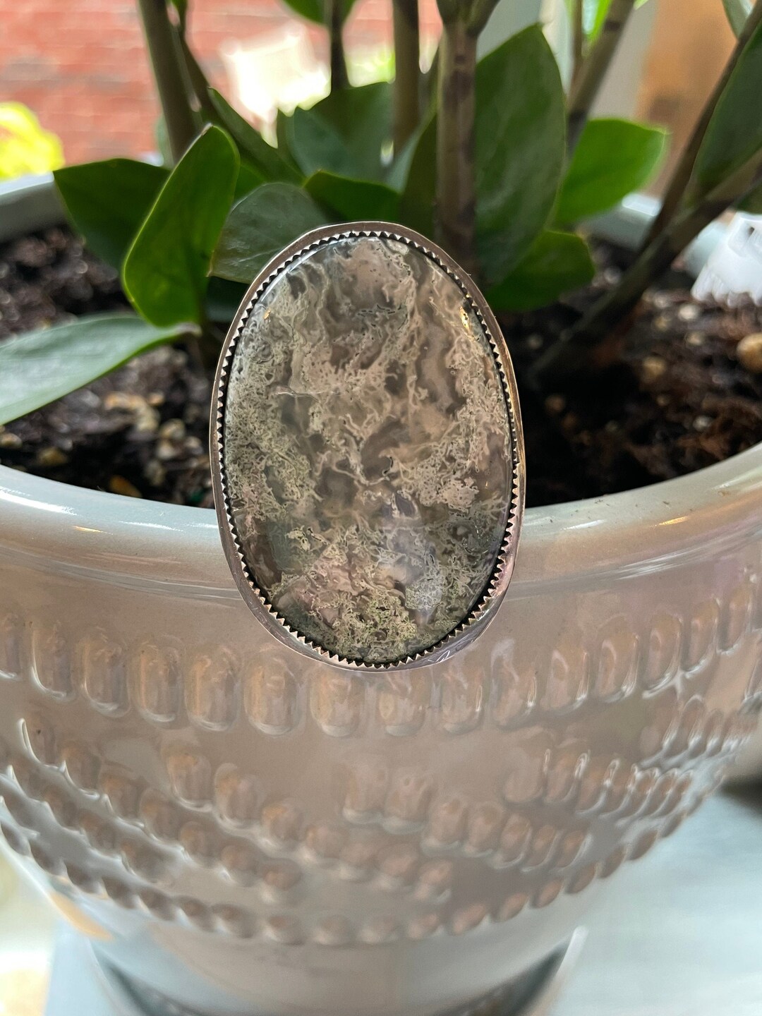 Moss Agate Ring / Moss Agate Jewelry / Artisan Ring / Statement Ring ...