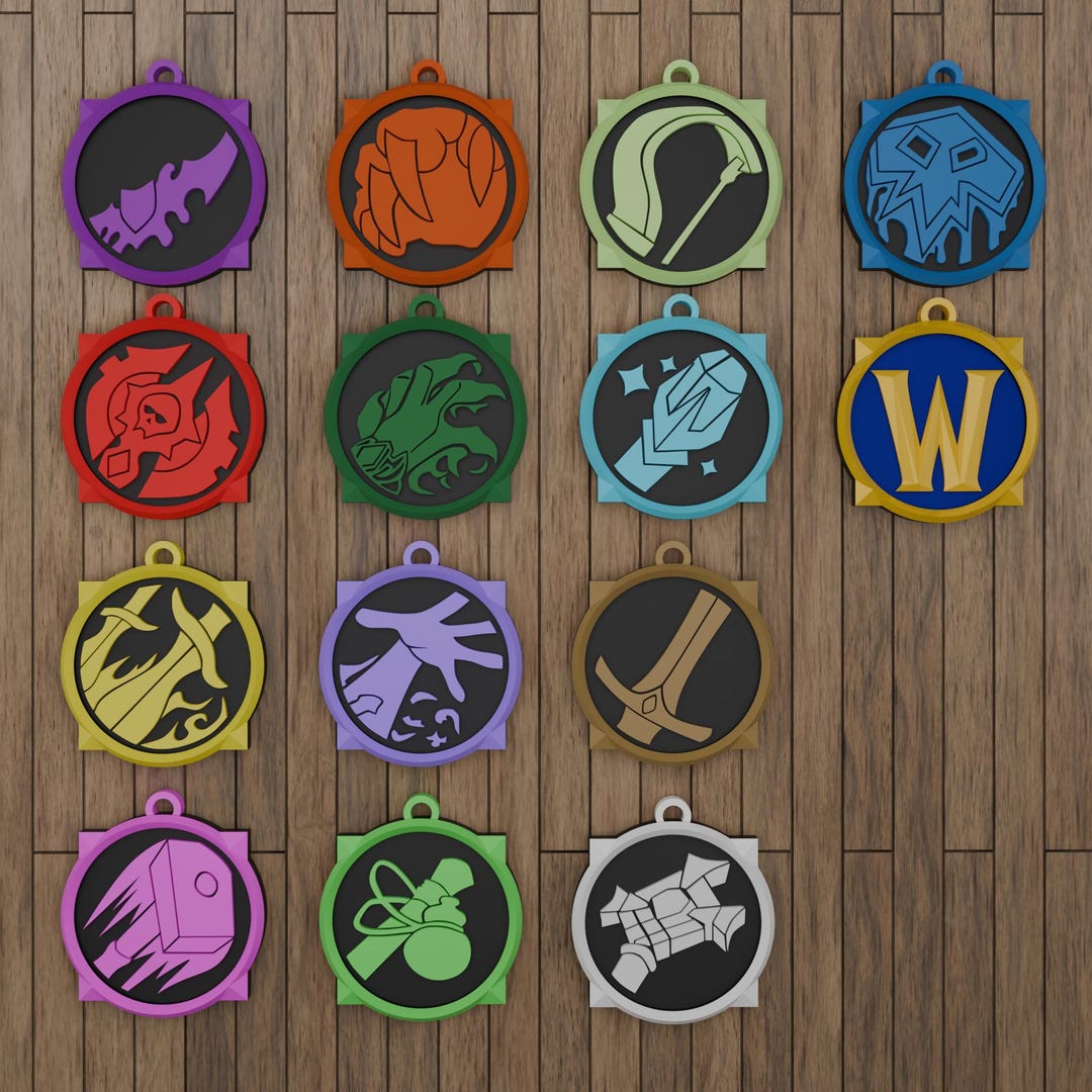 World of Warcraft Class Logo Keychains STL - Etsy