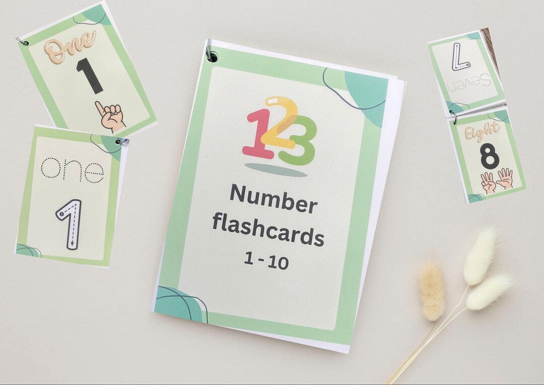 Number Flashcards 1-10 With Tracing - Etsy
