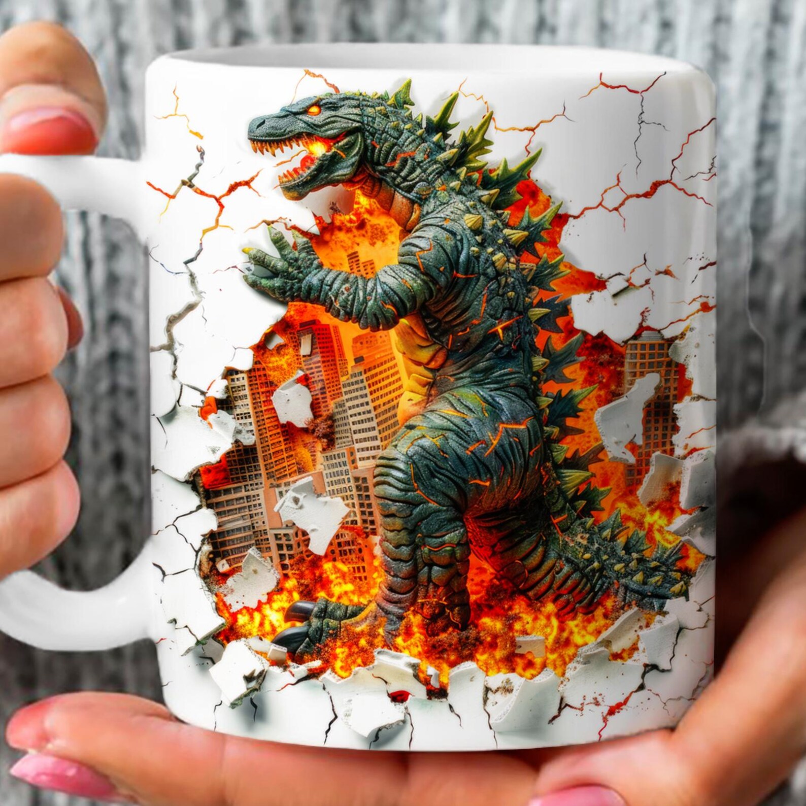 Godzilla Mug Wrap PNG Bundle, Monster Movie 11oz 15oz Sublimation Wraps ...