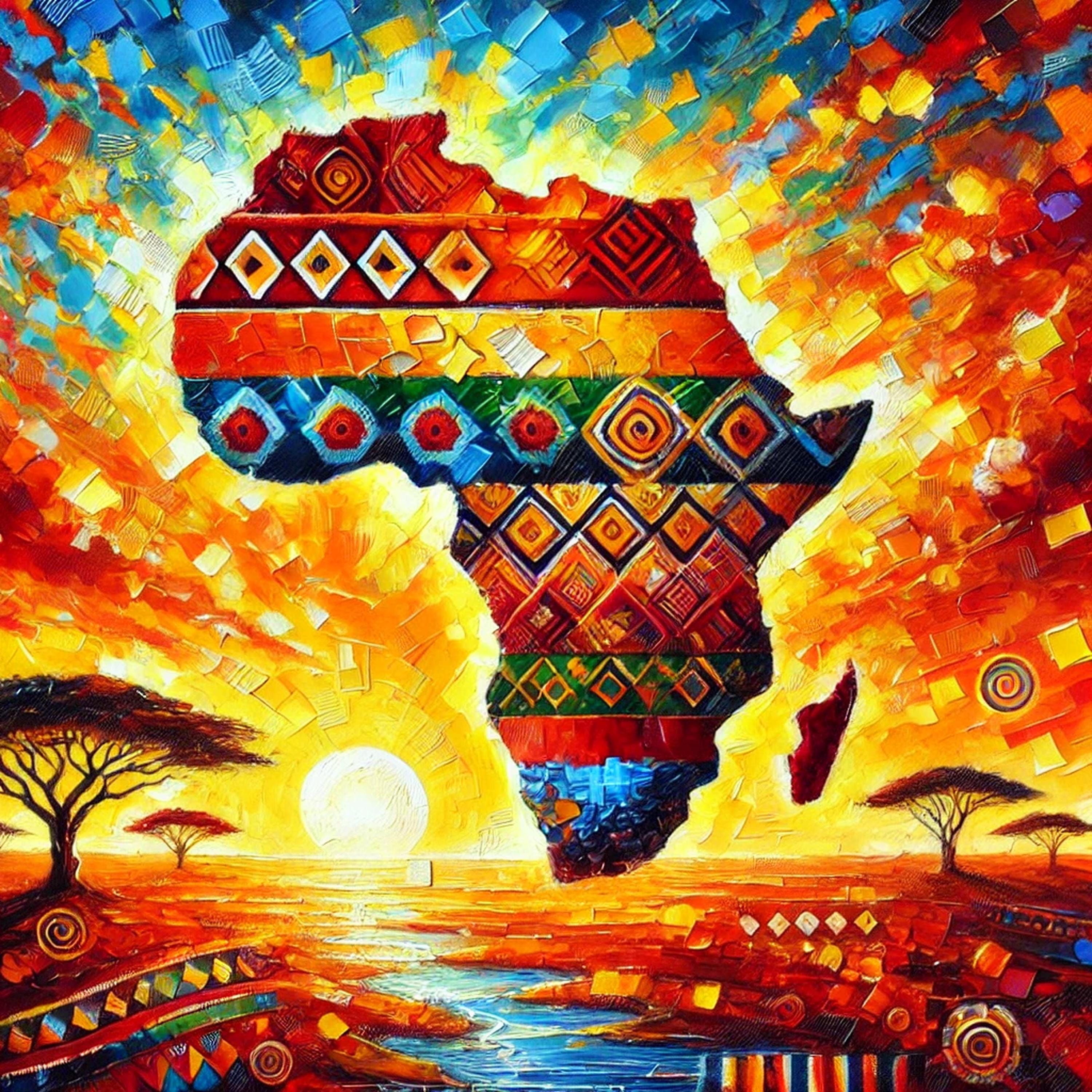 Vibrant African Map Digital Art | Afrocentric Wall Decor | Colorful ...