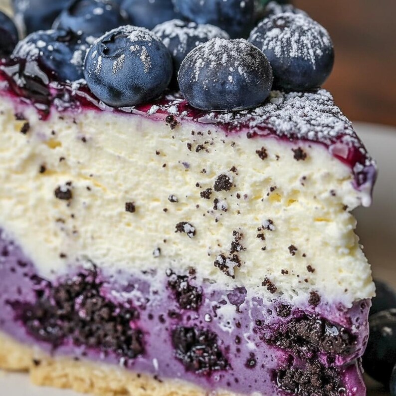 Blueberry Vanilla Layered Cheesecake Recipe | No-bake Creamy Dessert ...