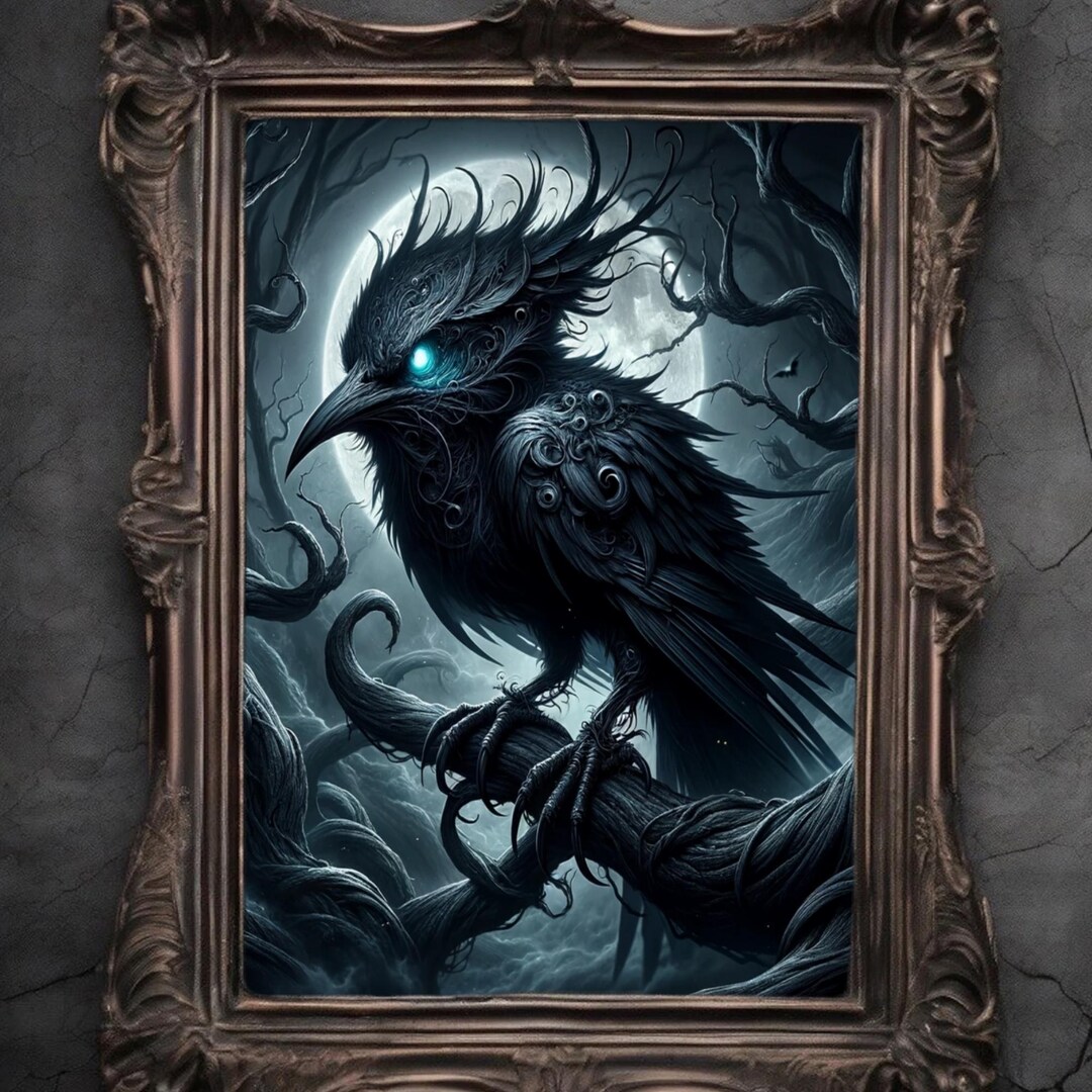 Gothic Birds and Dark Art - Digital Wall Art - 4500x5400 Px, 300 DPI ...