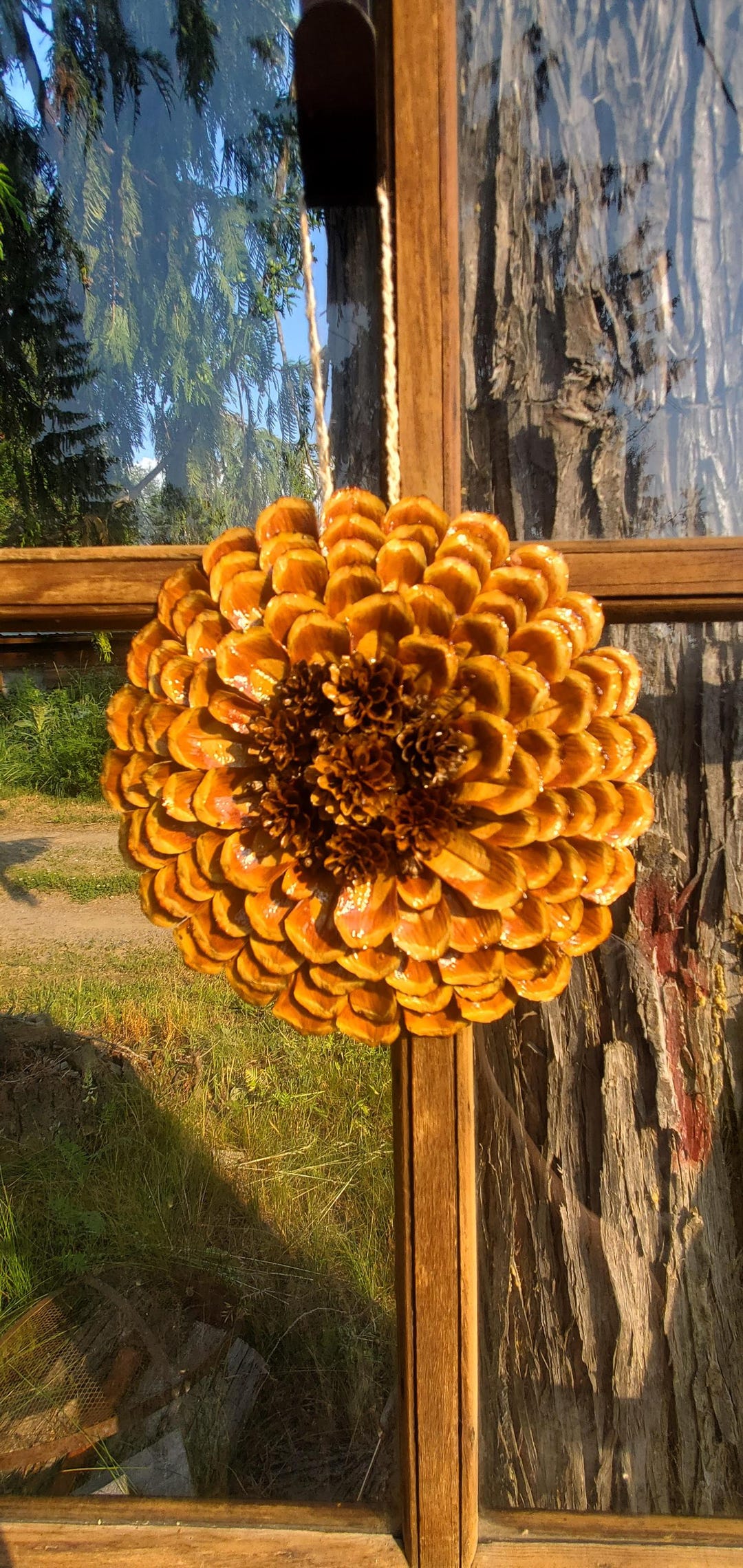 Holiday Pinecone Rosette Wreath: Idaho White Pine, Jute Hanger - Etsy