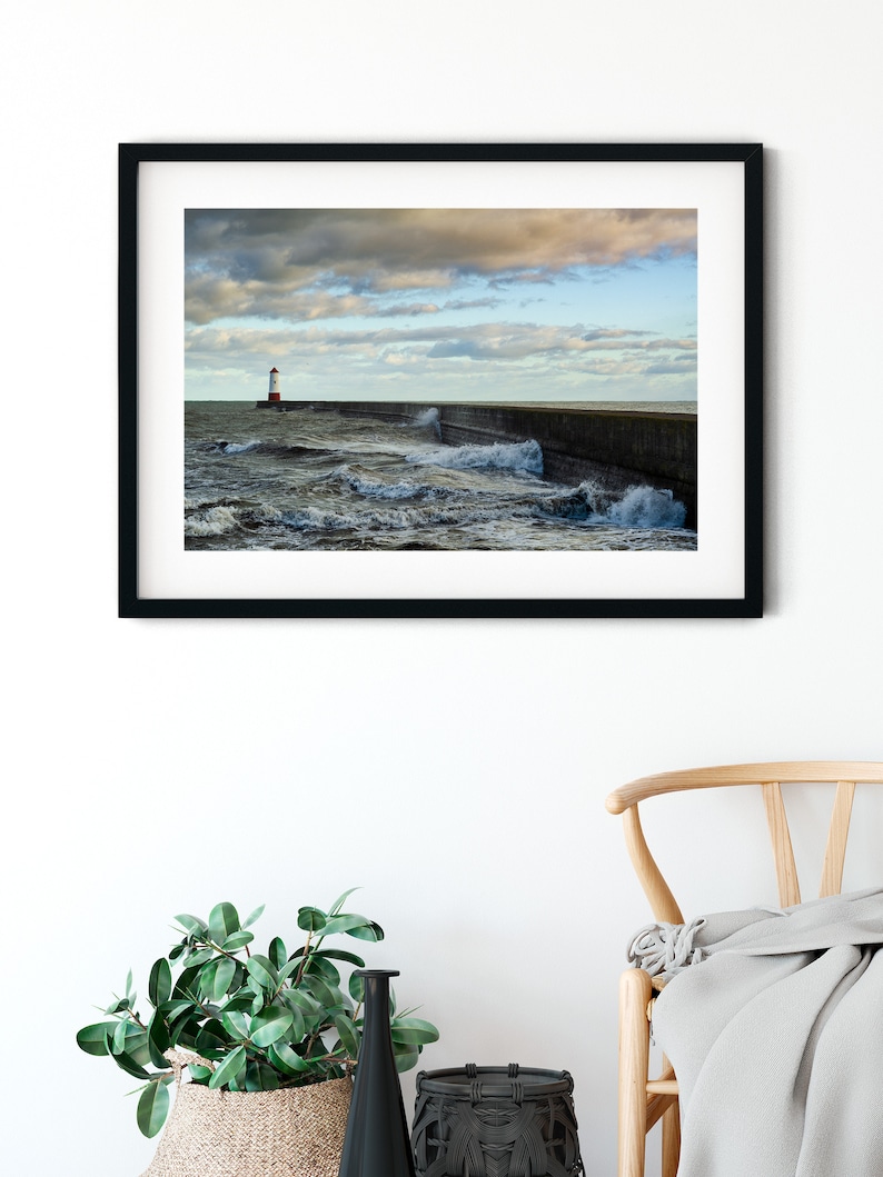Stormy Seascape Photography Print, Large Berwick Upon Tweed Lighthouse ...