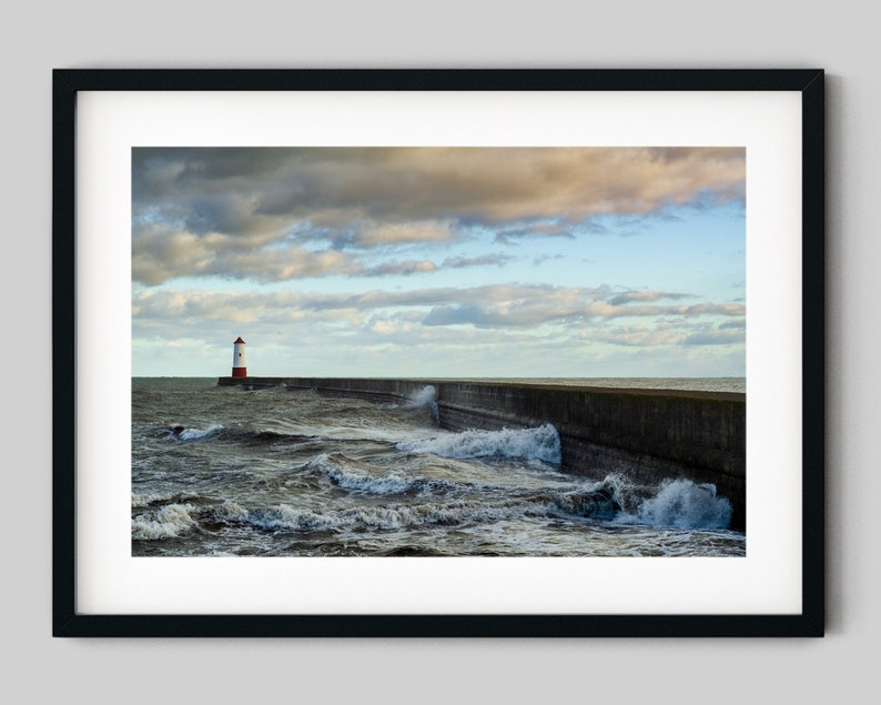 Stormy Seascape Photography Print, Large Berwick Upon Tweed Lighthouse ...