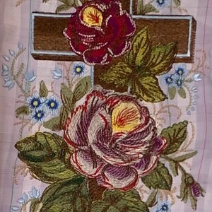 Cross and Roses Machine Embroidery Design - Etsy