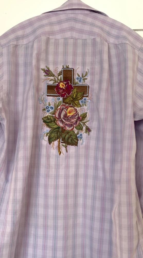 Cross and Roses Machine Embroidery Design - Etsy