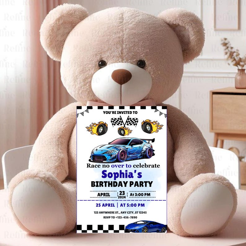 Editable Car Birthday Invitation, Car Party Invitation, Car Birthday ...