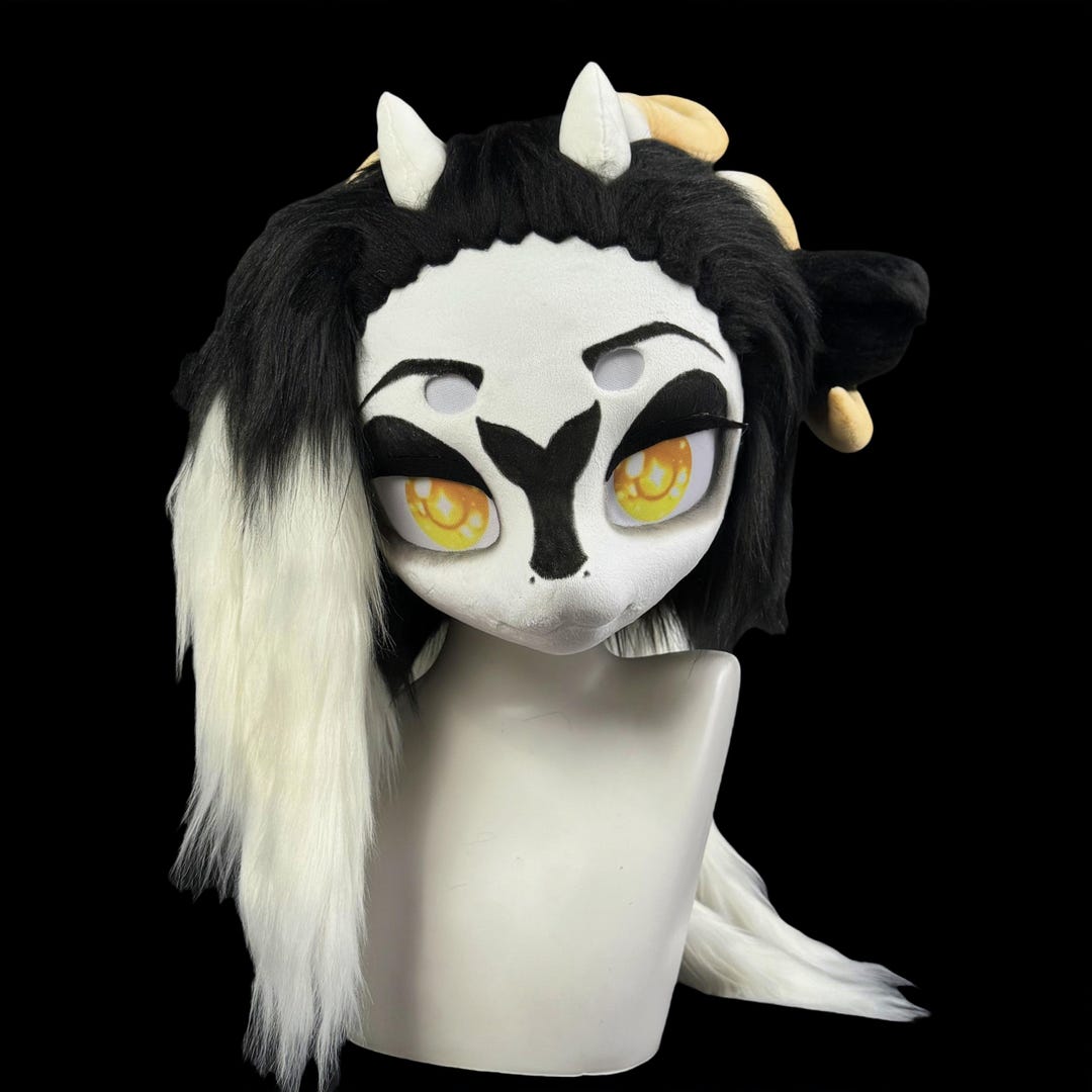 Black Goat Kig Mask, Furry Kigurumi Mask, Fursuit Commission, Gothic ...