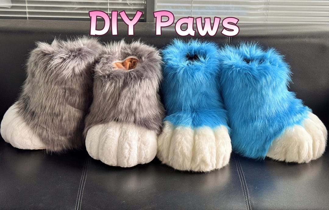 Fursuit Paws Fur, Fursuit Feet Paws Sole, Colors Customizable, DIY ...