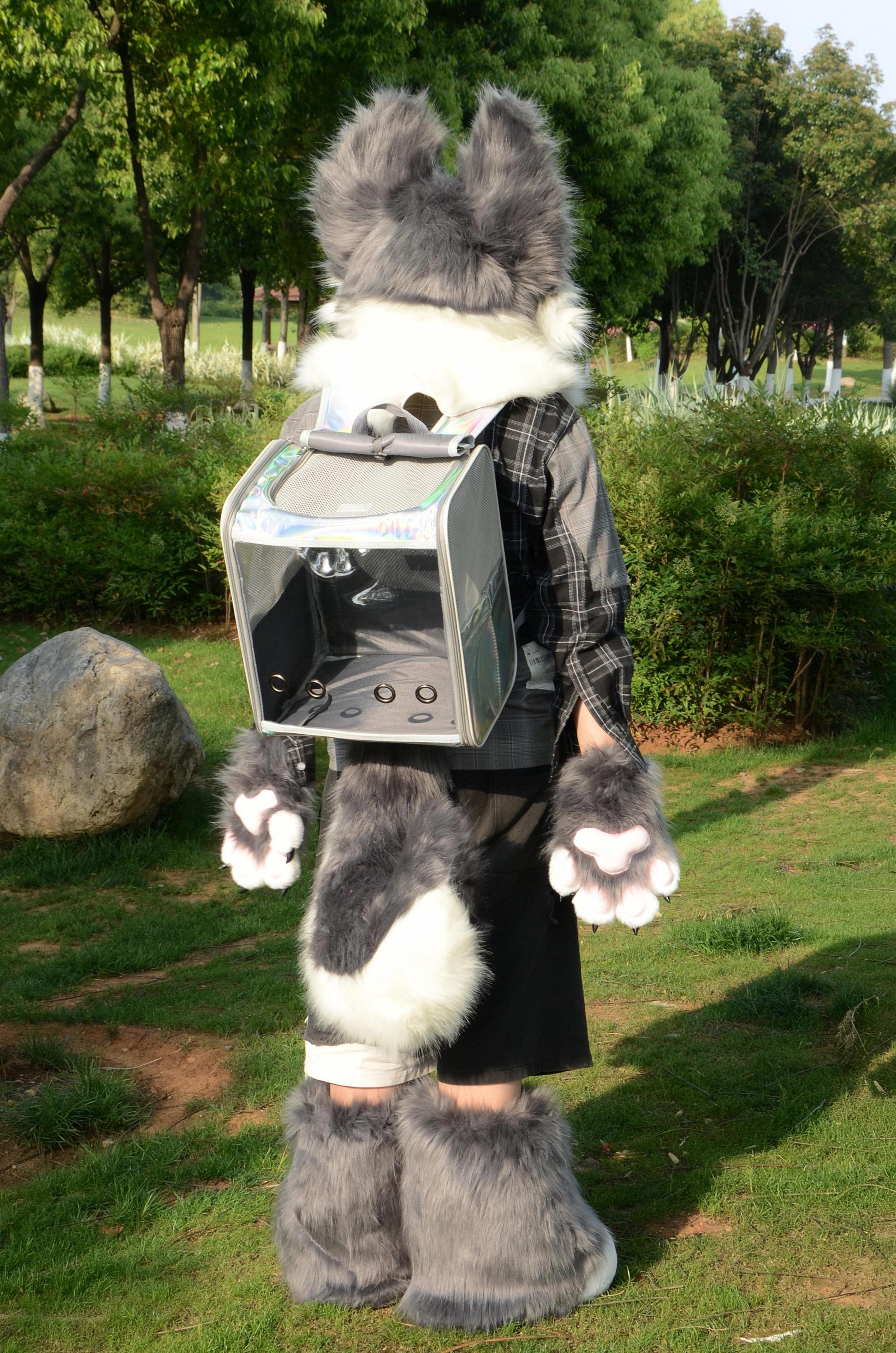 Custom Fursuit: Plush Fursona Mask, Paws, Tail - Free Commission - Etsy