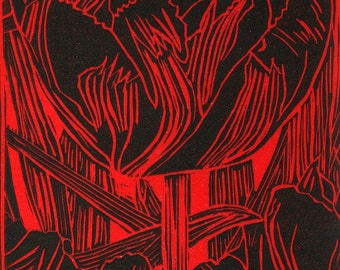 The John Galt Line Linocut Signed ORIGINAL ARTWORK Inspired By | Etsy