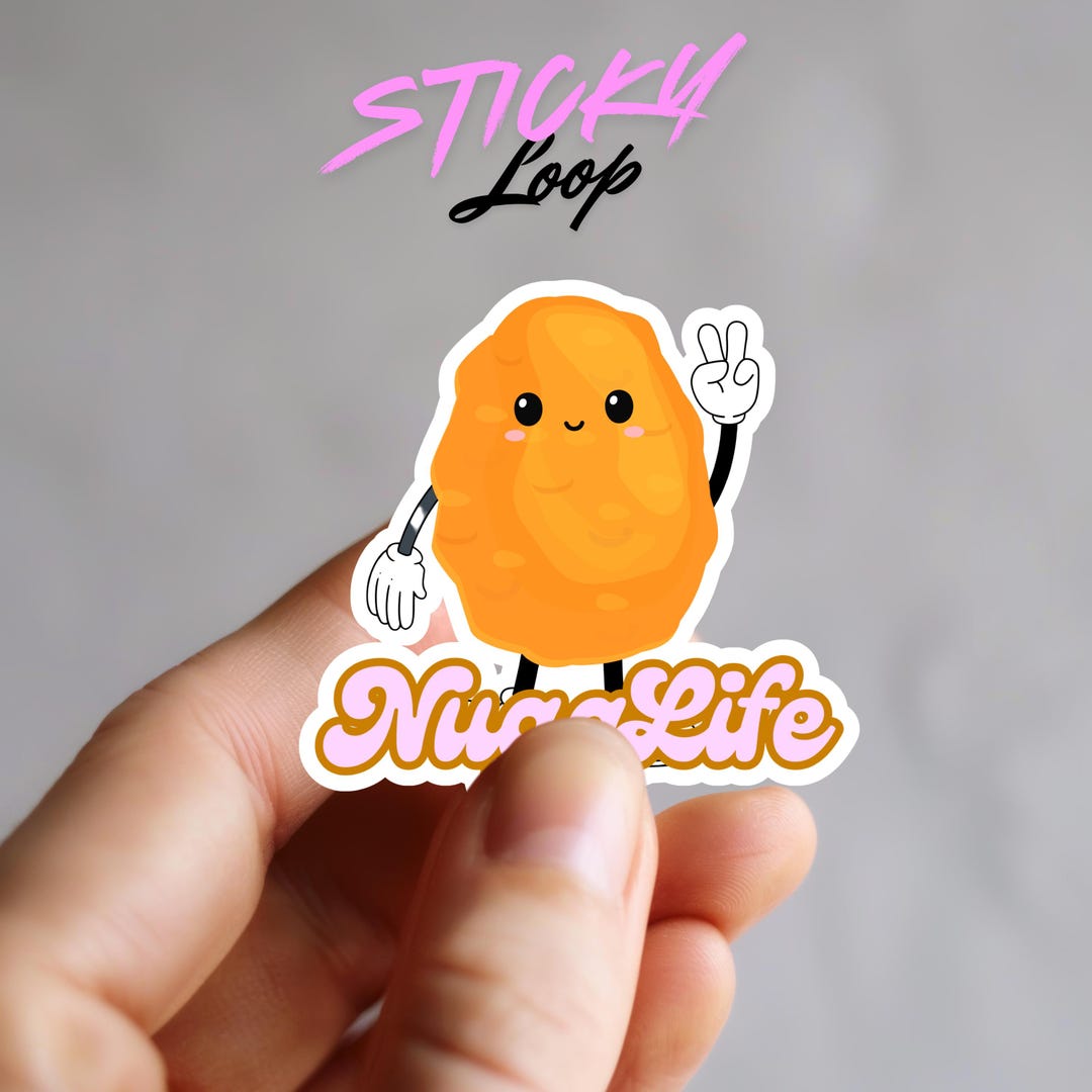 Animated Chicken Nugget Sticker - Nuglife Glossy Vinyl Sticker for ...