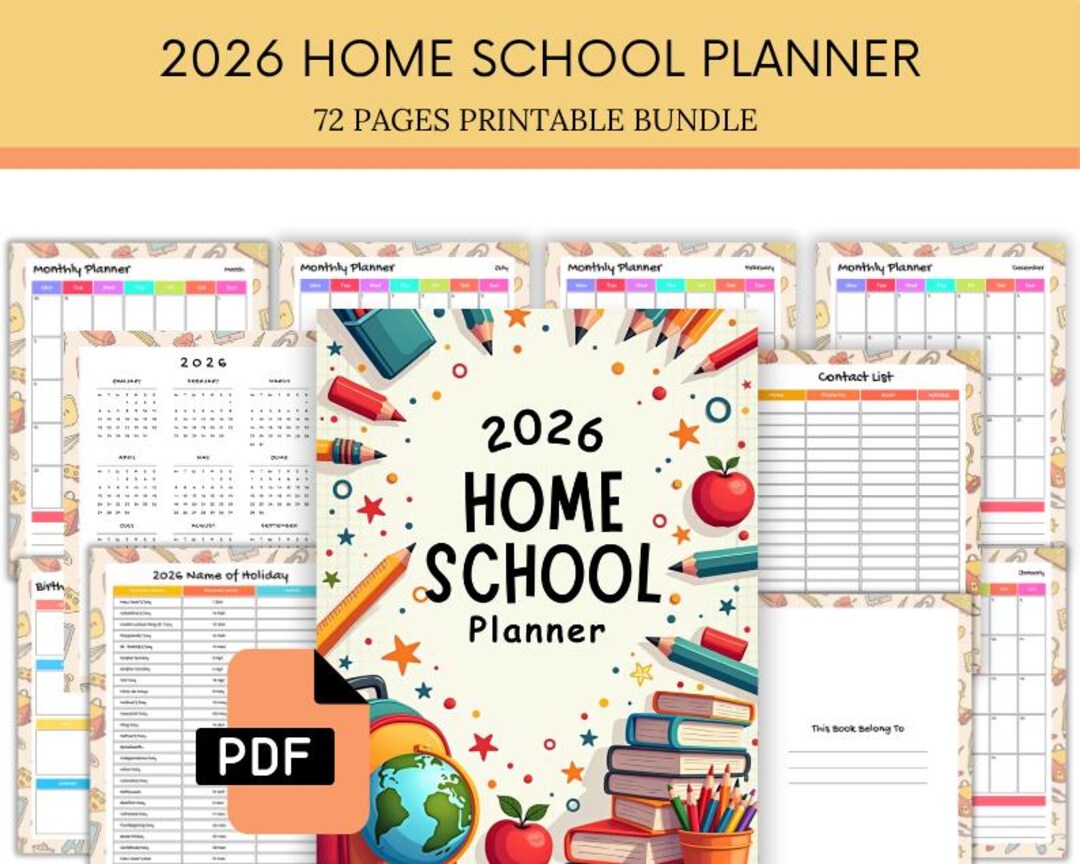 2026 Homeschool Planner: Assignment Tracker & Class Schedule (PDF ...