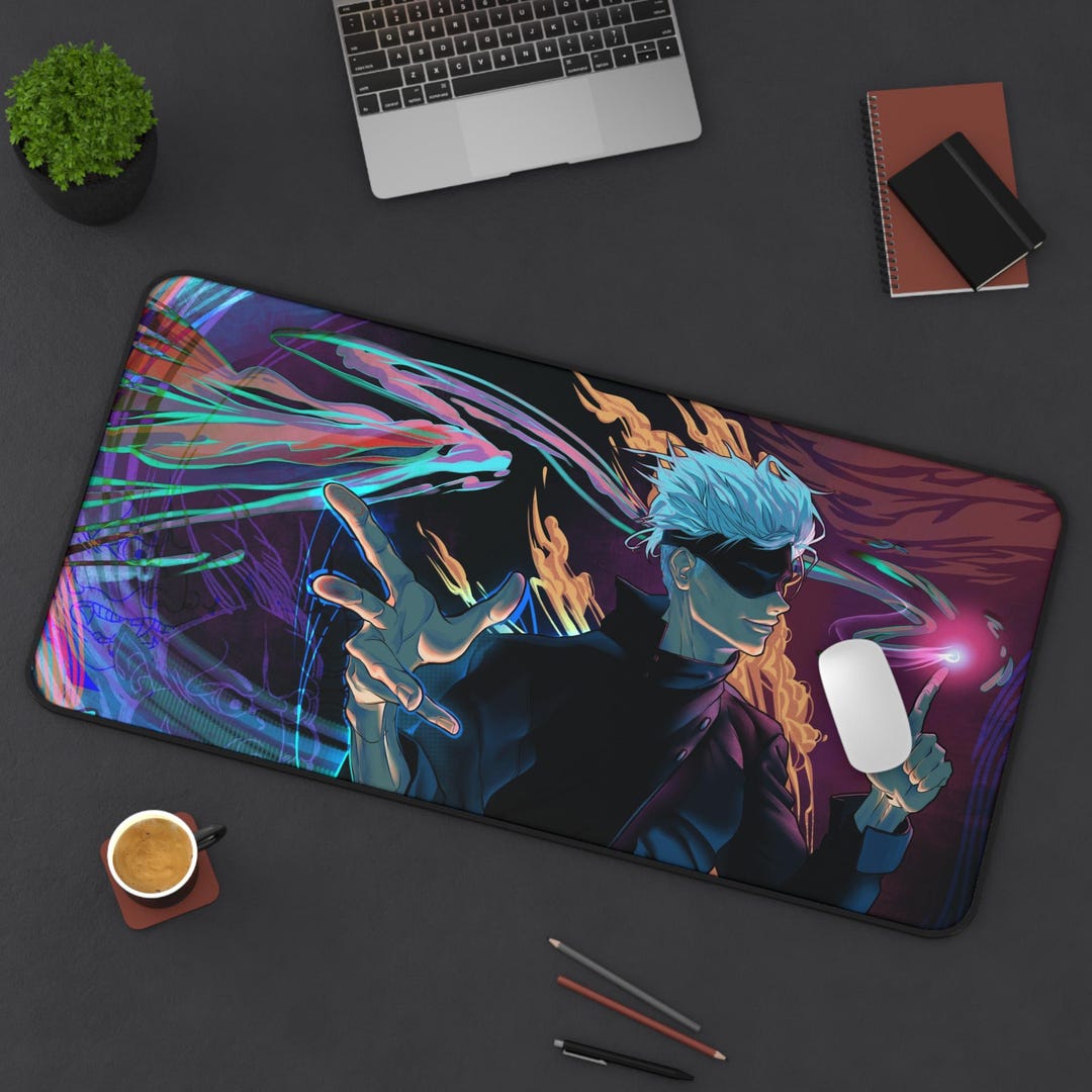 Vibrant Gojo JJK Anime Desk Mat - Gaming Essentials, Office Decor, Gift ...