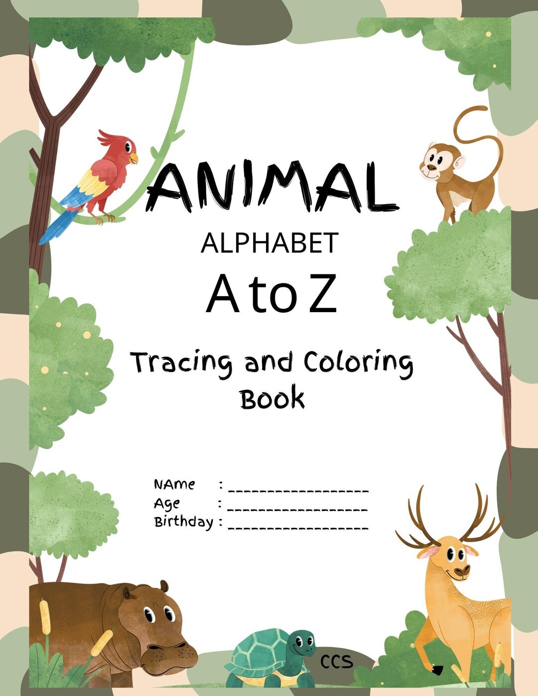 Animal Alphabet Tracing and Coloring - Etsy