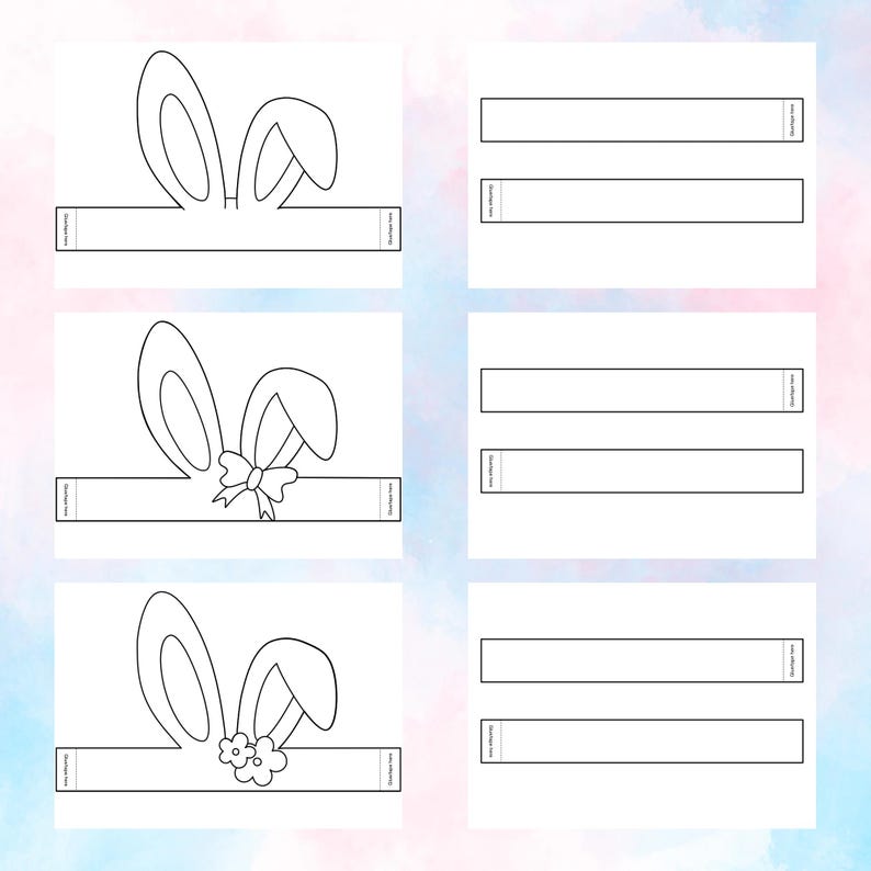 Easter Bunny Ears Paper Crown: Printable Kids Craft (digital Download ...