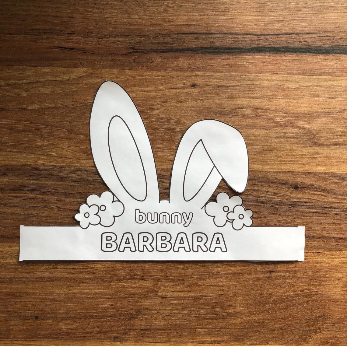 Personalised Bunny Ears Paper Crown, Easter Paper Craft Template ...