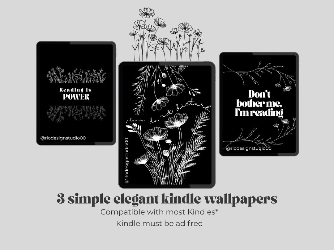 3 Simple Flower Kindle Wallpapers - Etsy