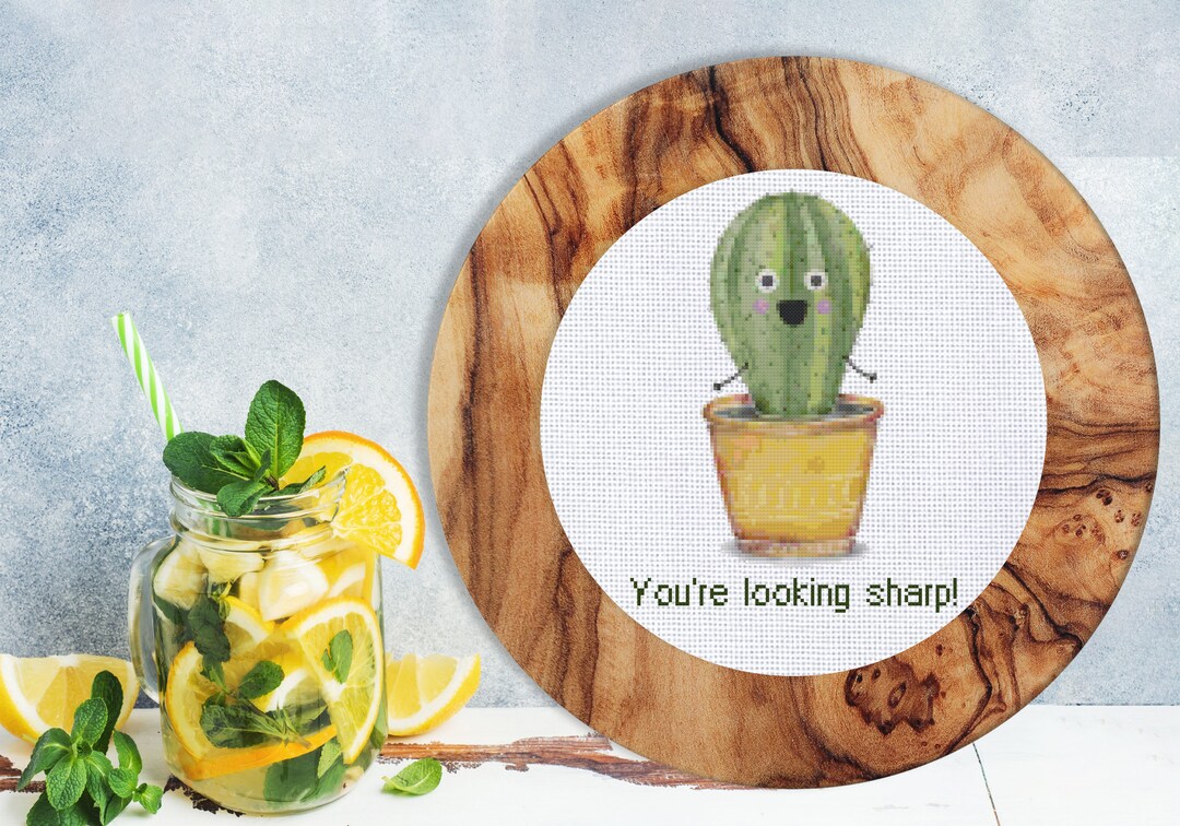 You're Looking Sharp Cactus - Cross Stitch Pattern - Instant Digital ...