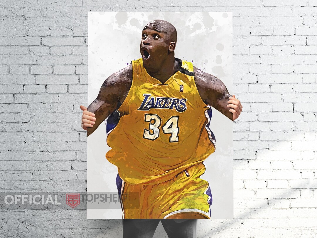 Shaq Los Angeles Poster/canvas | Basketball Man Cave Art, Sports Room ...