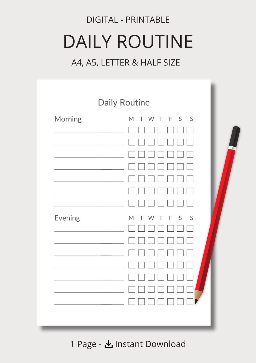 Digital Daily Routine Checklist - Etsy